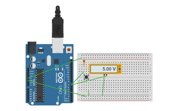 Circuit design Resistor Pull Up | Tinkercad