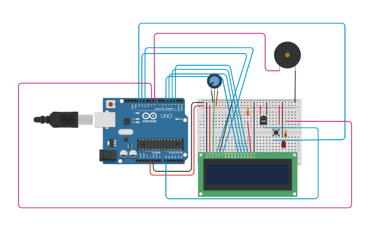 Circuit design Système de surveillance de température ambiante | Tinkercad Circuit design Système de surveillance de température ambiante | Tinkercad