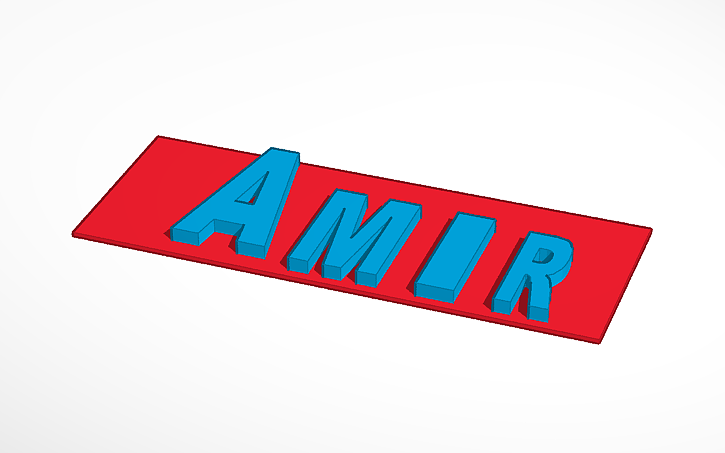 3D design amir tag | Tinkercad