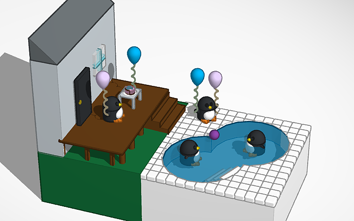 3D design pool party - Tinkercad