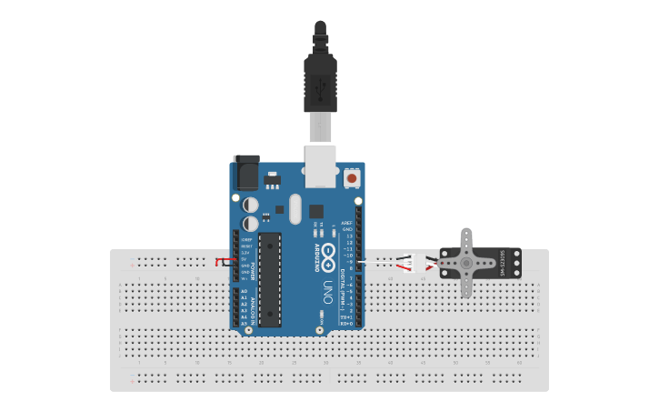 Circuit Design Arduino Servo 180° Tinkercad