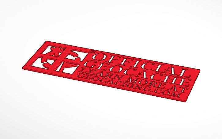 3D design Geocache Stencil - Tinkercad