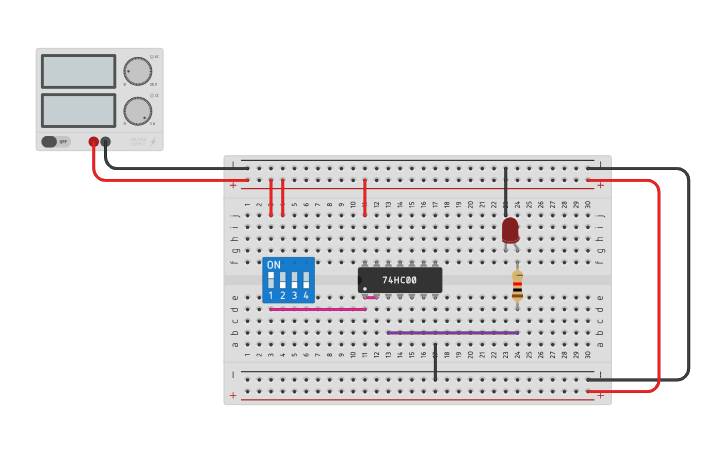 Circuit design Exp.No.2:NOT gate using NAND gate | Tinkercad