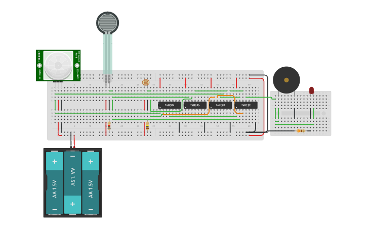Circuit design Alarm System- formative - Tinkercad
