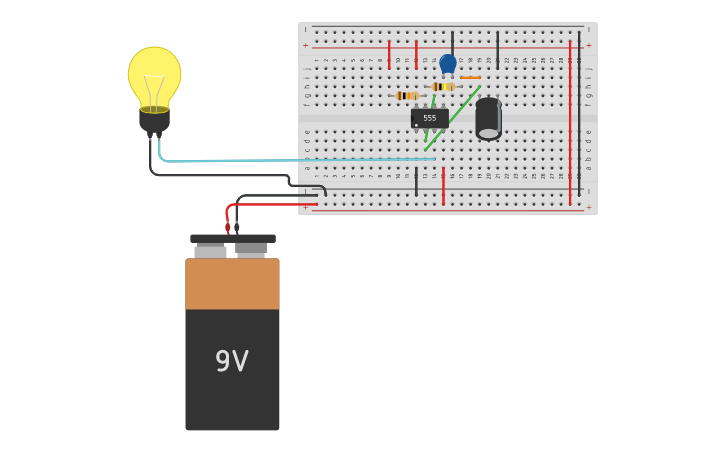 Circuit design modo astavel 555 - Tinkercad
