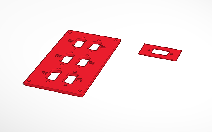 3D design DB9 serial port plate - Tinkercad