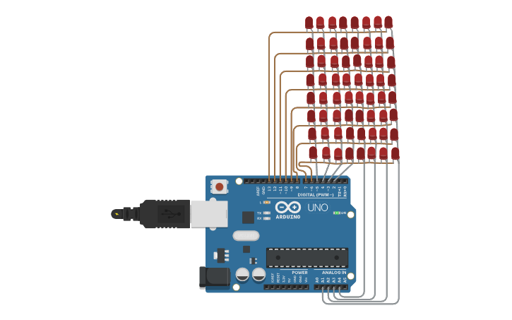 Circuit design 8X8 Matriz - Tinkercad