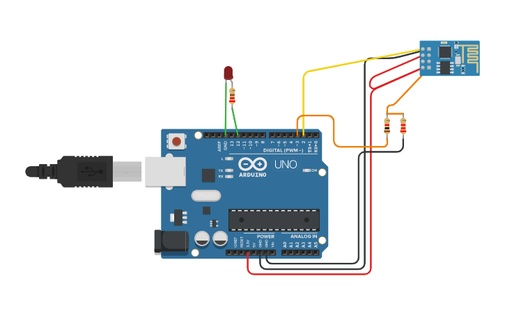 Circuit Design Copy Of Turn On Led With Esp8266 And Arduino Tinkercad