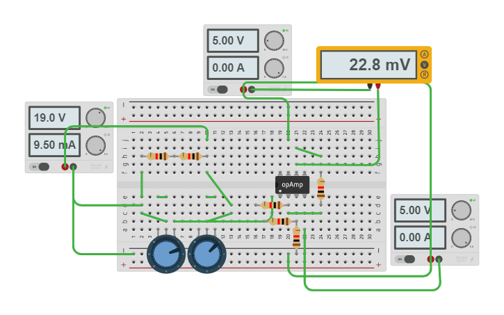 Circuit design PUENTE DE WHEATSTONE 1 | Tinkercad