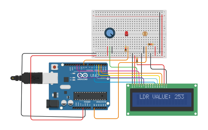Circuit design light sensor - Tinkercad