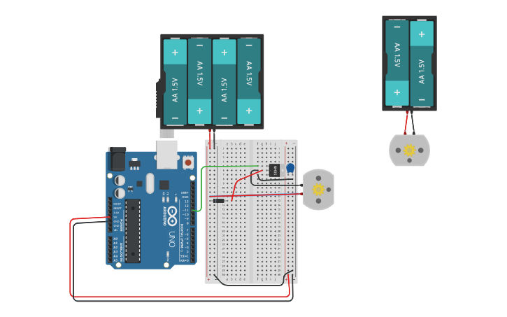 Circuit design Single Direction DC Motor Experiment | Tinkercad