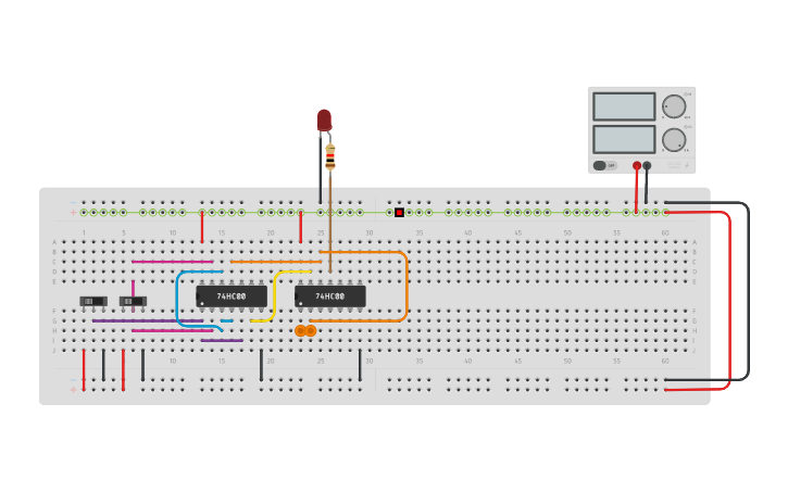 Circuit design Half Subtractor using Universal gate. | Tinkercad