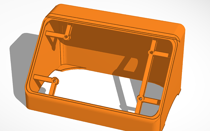 3D design Simple RPi Touch screen desktop case - Tinkercad