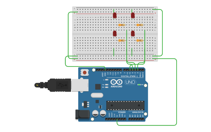 Circuit design Buggy Control - Tinkercad