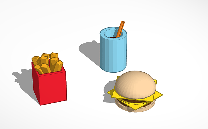 3D design fast food - Tinkercad