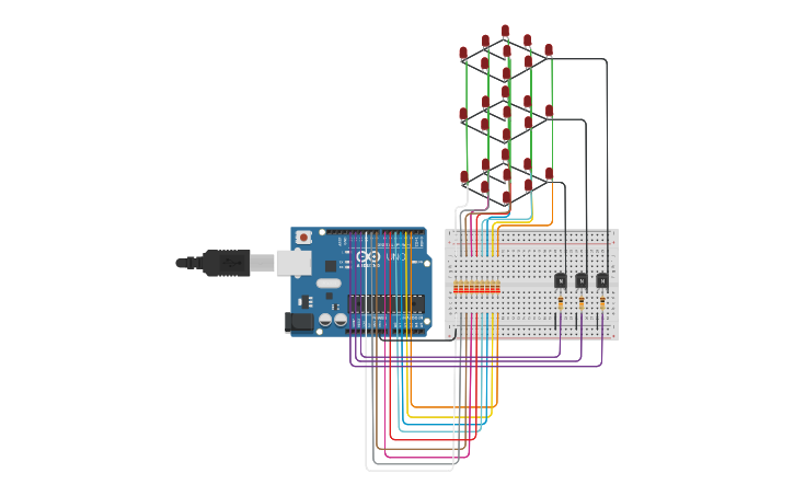 Circuit design Cubo LED - Tinkercad