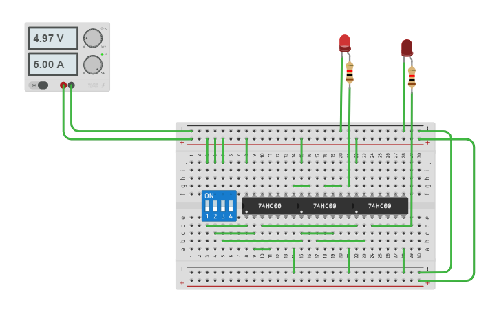 Circuit design full adder- using NAND gates - Tinkercad
