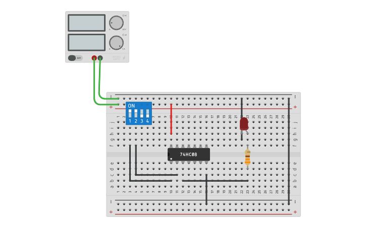 Circuit design AND Gate - Tinkercad