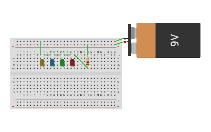 Circuit Design 3 Leds Tinkercad