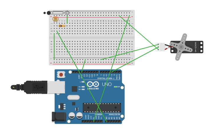 Circuit Design Working Light Sensitive Door Opener Tinkercad