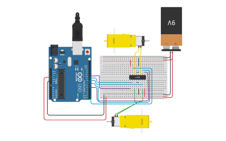 Circuit Design Control Motor Driver Robot Tinkercad