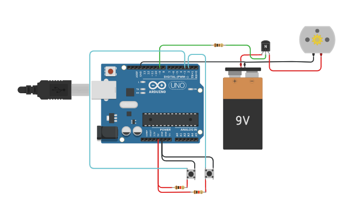 Circuit design Speed Control of DC motor - Tinkercad
