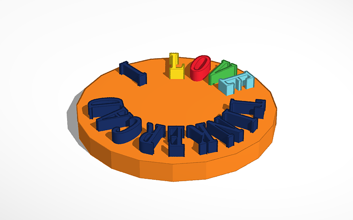 3D design Text matriu circular - Tinkercad