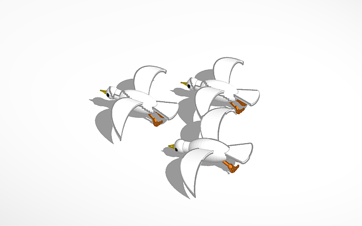 3D design FLYING BIRDS - Tinkercad