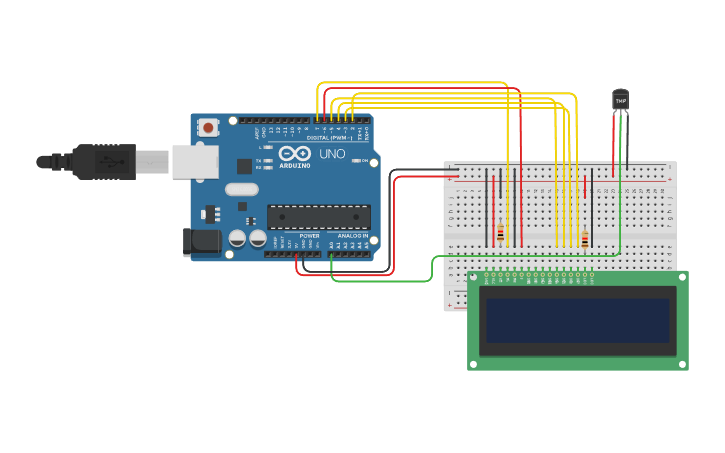 Circuit design Thermometer - Tinkercad