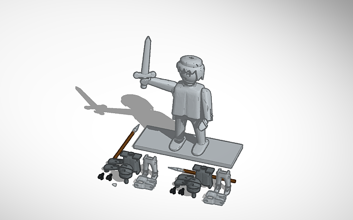 3D design PLaymobil Statue with Guards | Tinkercad