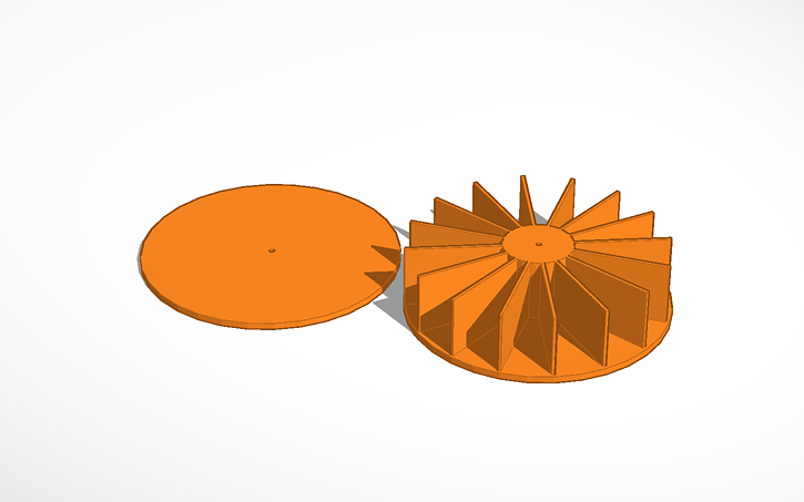 3D design Waterwheel Simple - Tinkercad