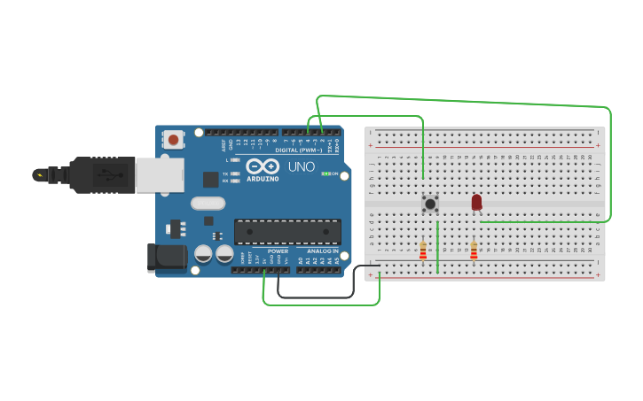 Circuit design Push BUTTON - Tinkercad