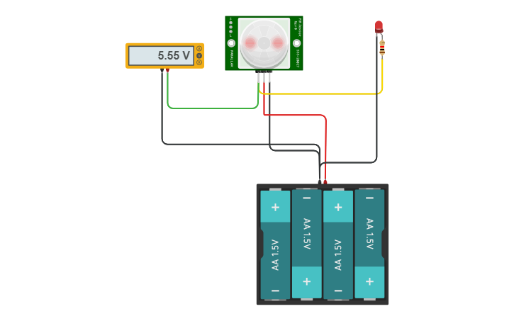 Circuit design Sensor PIR | Tinkercad