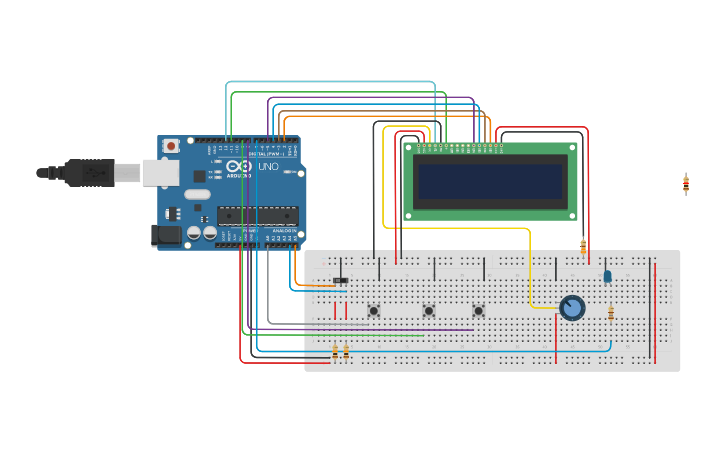 Circuit design Contador Linear de Metragem de Filamento - Tinkercad