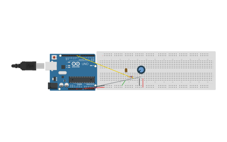 Circuit design Fade LED with Potentiometer | Tinkercad