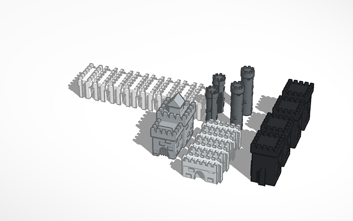 3D design castle set | Tinkercad