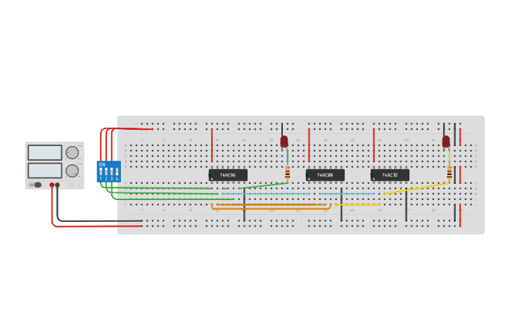 Circuit design Full Adder - Tinkercad