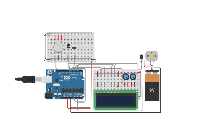 Circuit design Gas and Temperature | Tinkercad