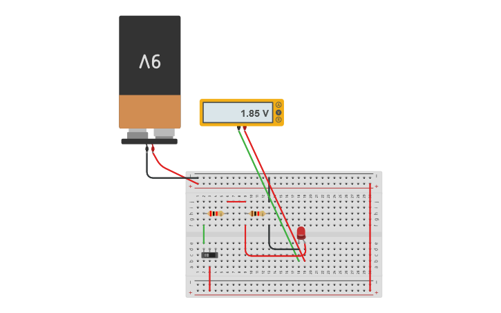 Circuit design Resistori in serie | Tinkercad