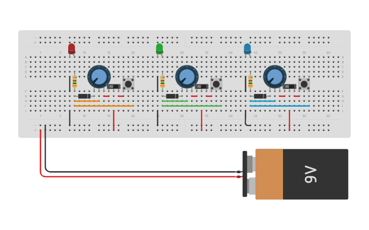 Circuit design 3AAu-Modulazione Led con Potenziometro e Diodo ...