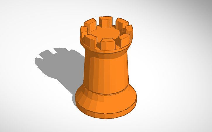 3D design Chess Rook - Tinkercad