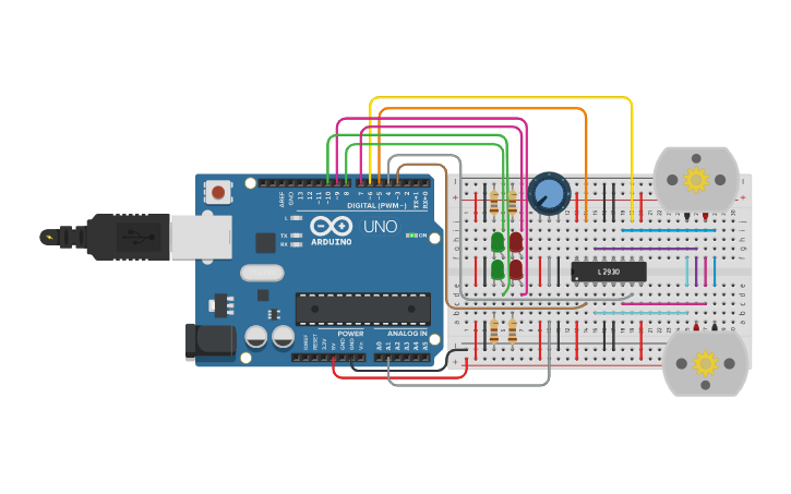 Circuit design code Arduino Motor | Tinkercad