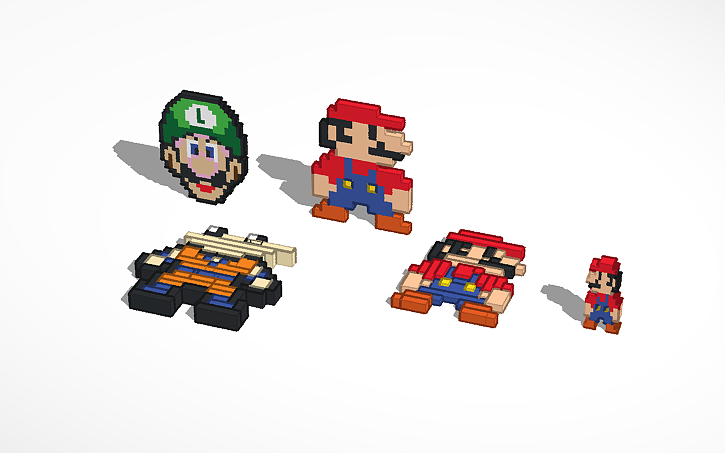 3D design Pixel Art. Mario Bross | Tinkercad