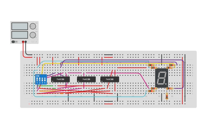Circuit design 7segmentosNAND - Tinkercad