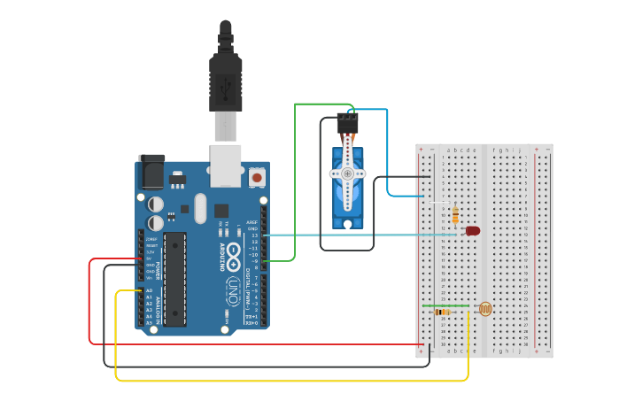Circuit design Servo - Tinkercad