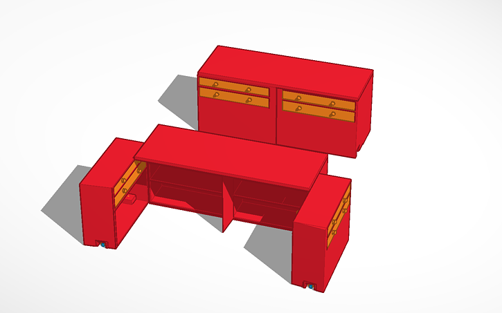 3D design hinged work bench - Tinkercad