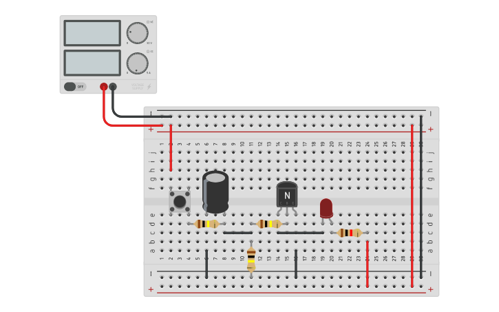 Circuit Design 트랜지스터 특성 회로 Tinkercad