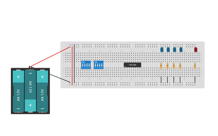 Circuit design 12 - 4-bit Adder | Tinkercad Circuit design 12 - 4-bit Adder | Tinkercad