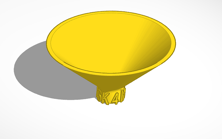 3D design funnel on filament extruder - Tinkercad