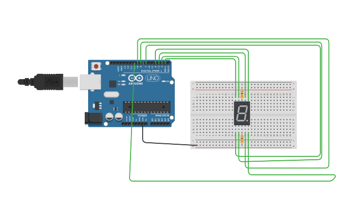 Circuit design contador del 0 al 9 - Tinkercad Circuit design contador del 0 al 9 - Tinkercad